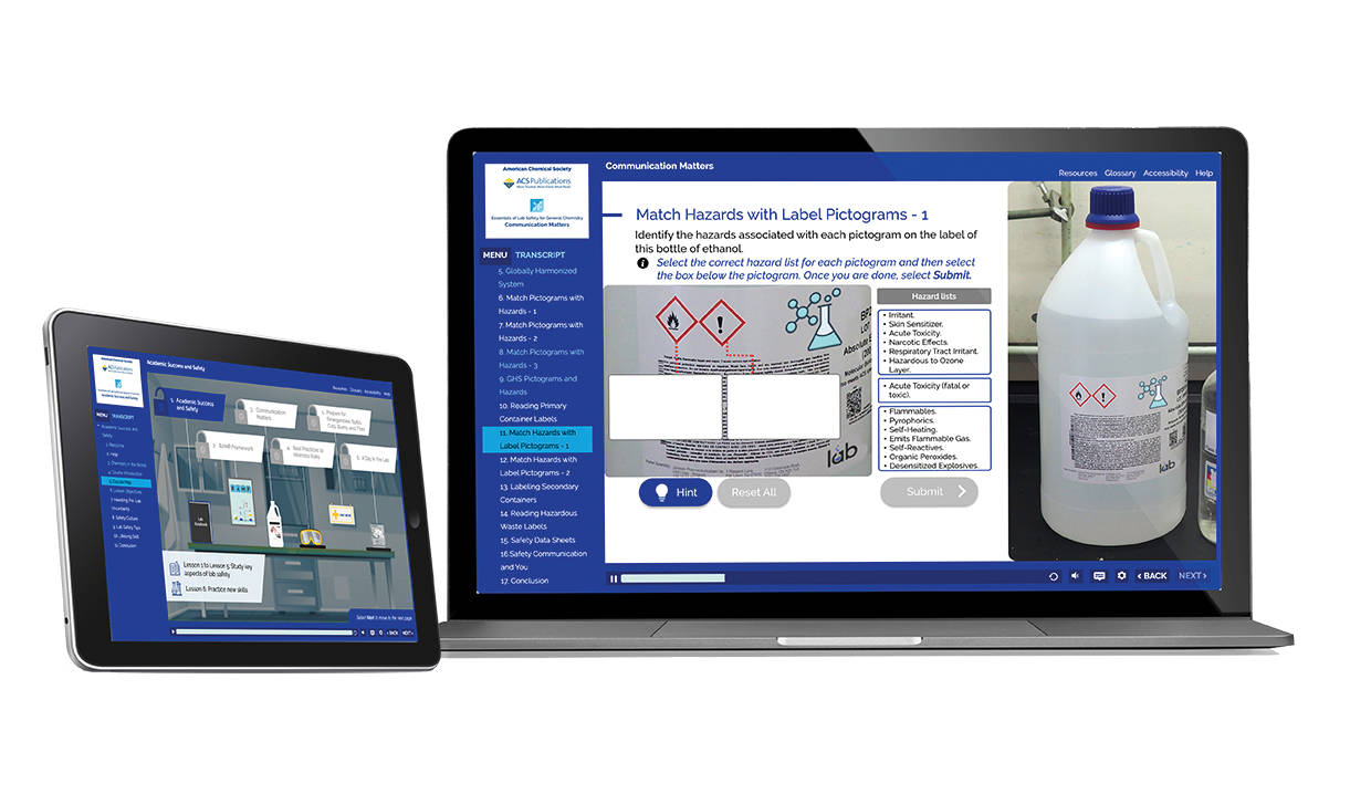 ACS Lab Safety 実験室の安全規定を学ぶデジタル学習ソリューション